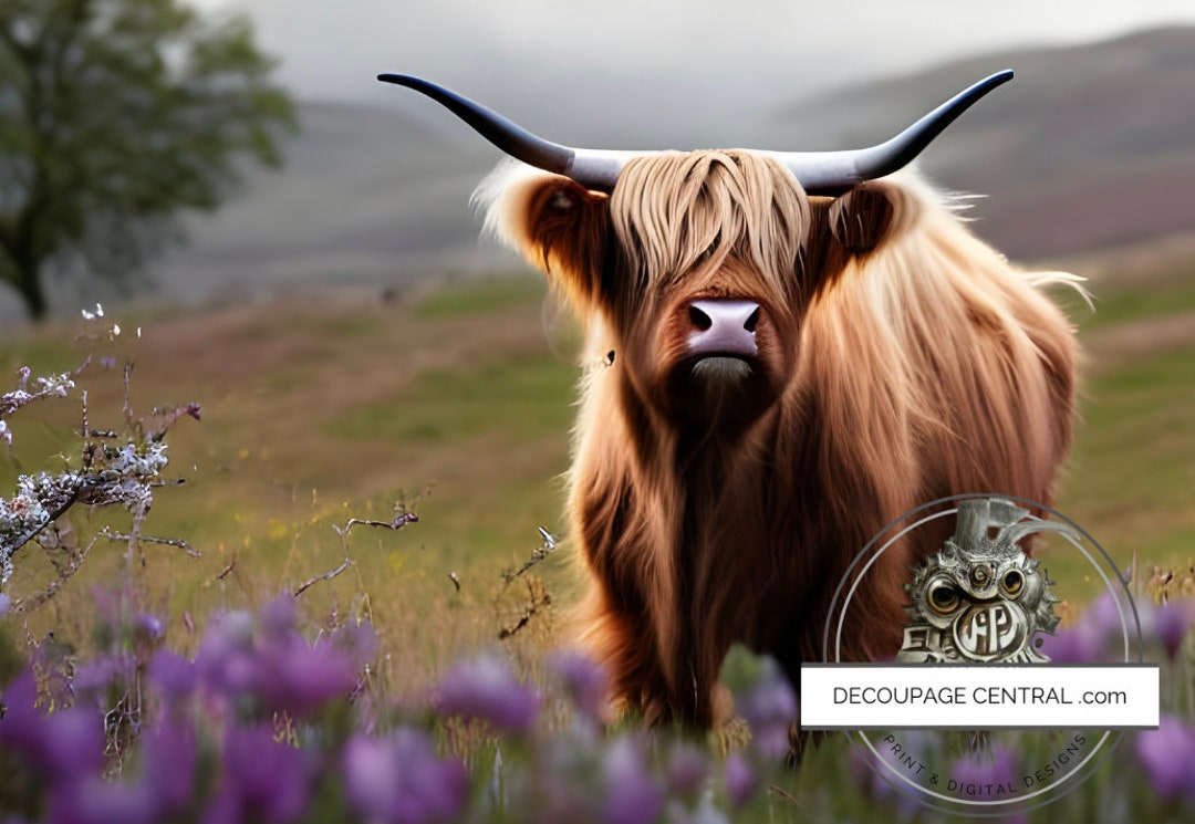 Digital Download: Highland Cow, Digital Download in PNG Print, - Etsy