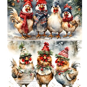 A4 Christmas Hens Duo DC505 - Etsy
