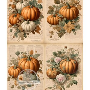 A4 Autumn Pumpkin Floral Quad Rice Paper DC438 - Etsy