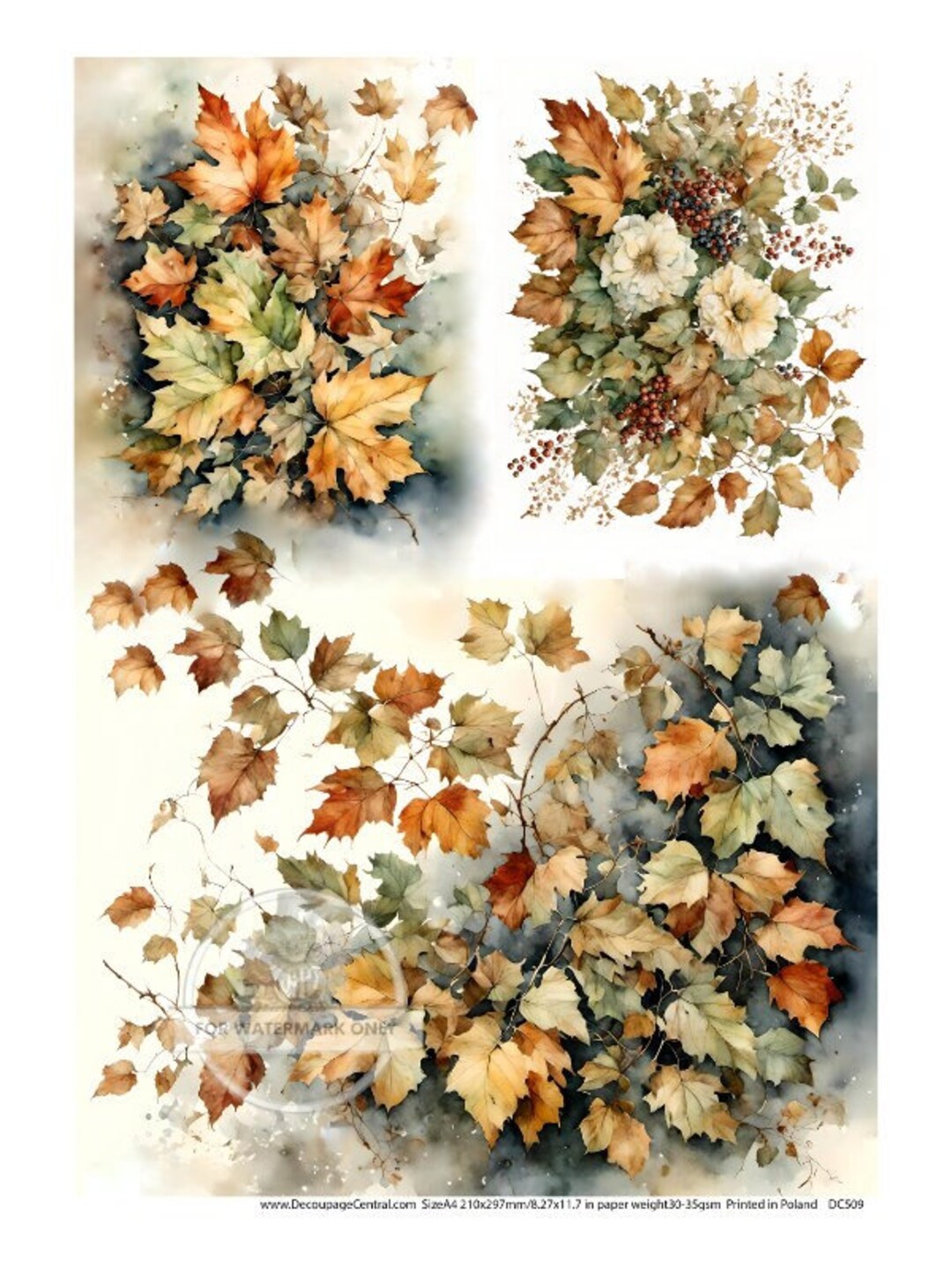A4 Fall Leaves Trio Rice Paper DC509 - Etsy