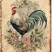 A4 Rooster in Flowers Decoupage Rice Paper, DC113 - Etsy