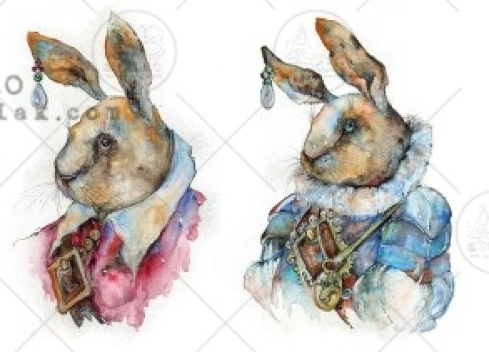 AB Studios A4 Whimsical Birds and Bunnies 0574 Decoupage Rice - Etsy