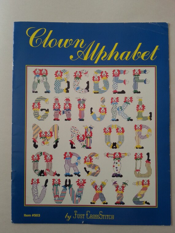 Cross Stitch PATTERN Clown Alphabet | Etsy