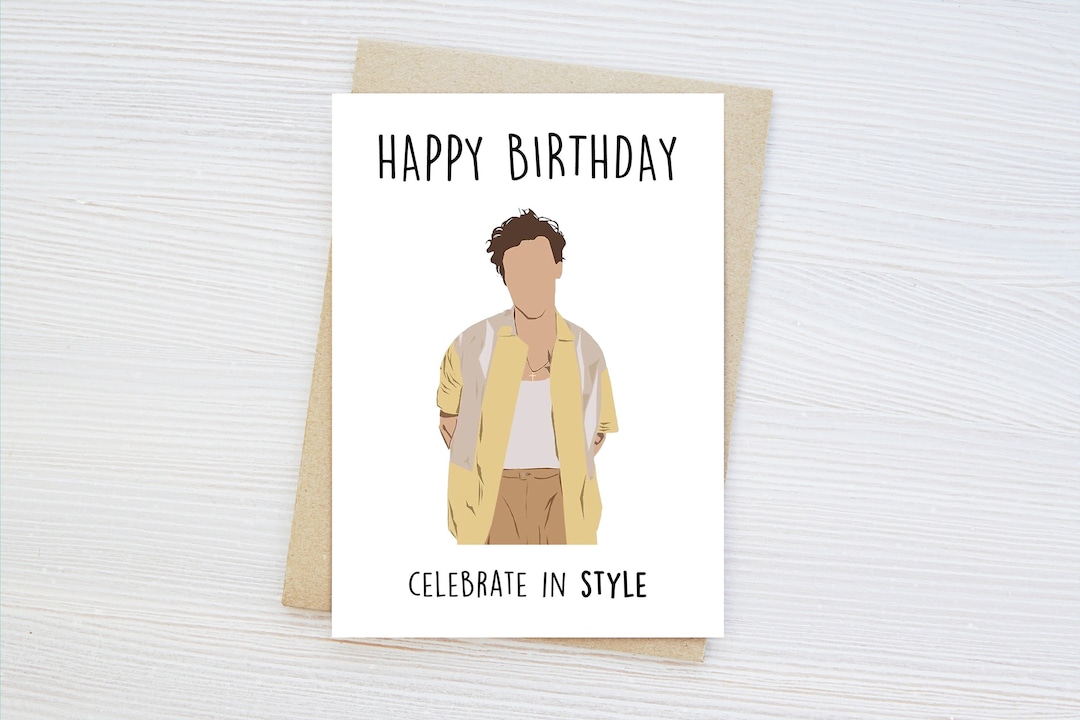 Happy Birthday Card Harry Styles Card Birthday Gift Girlfriend Birthday ...