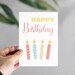 Birthday Candles Card Instant Download Print at Home Birthday Card ...