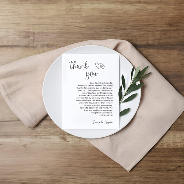 Thank You on Ceremony Cards - Etsy