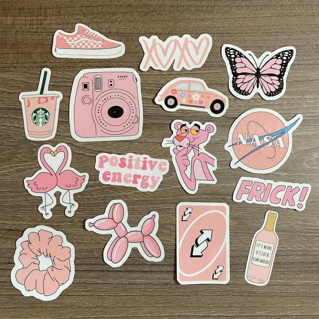 Pink Themed Sticker Set 15 Pieces - Etsy