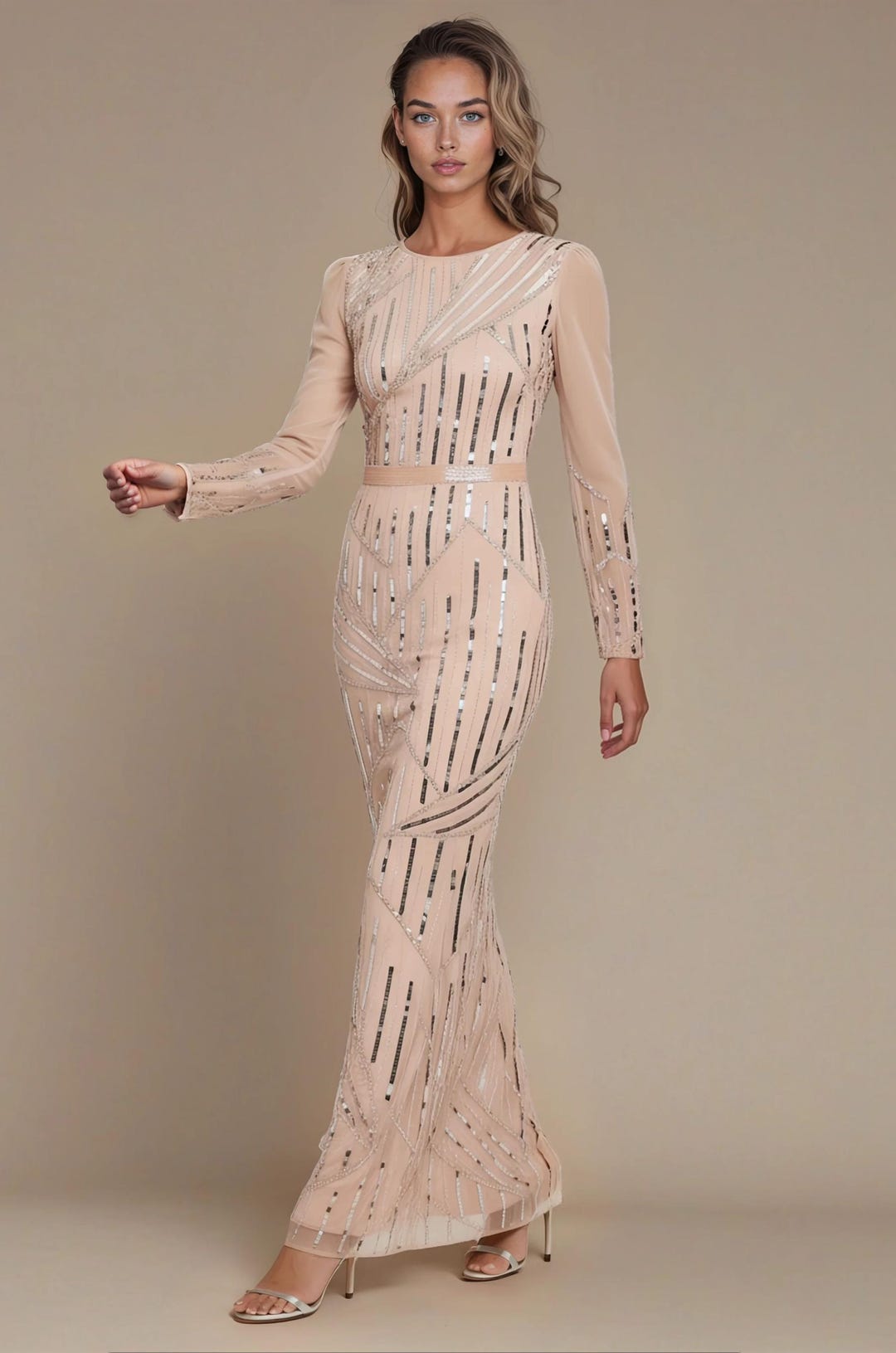 Peach Tulle Floor-length Bridesmaid Dress – Formal Modest A-line ...
