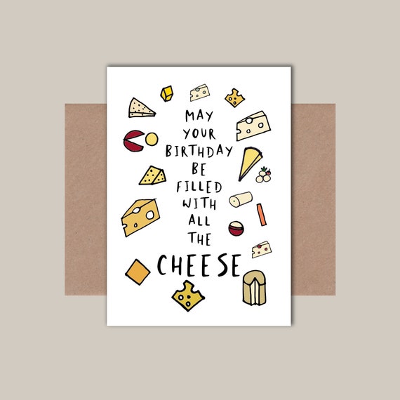 Cheese Birthday Card Cheese Lover Cheesy Card Friend | Etsy