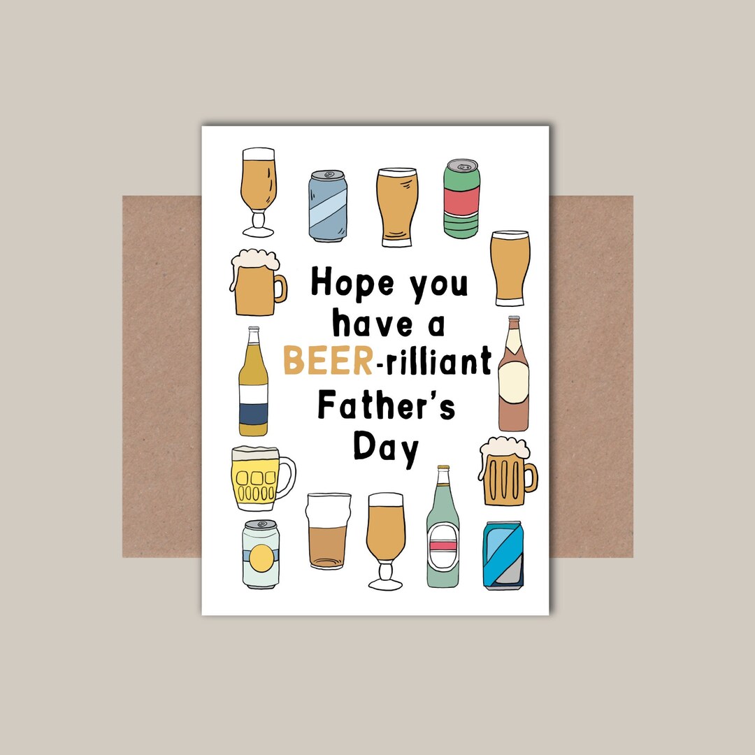 Beer Father's Day Card Father's Day Card for Dad, Stepdad, Grandad ...