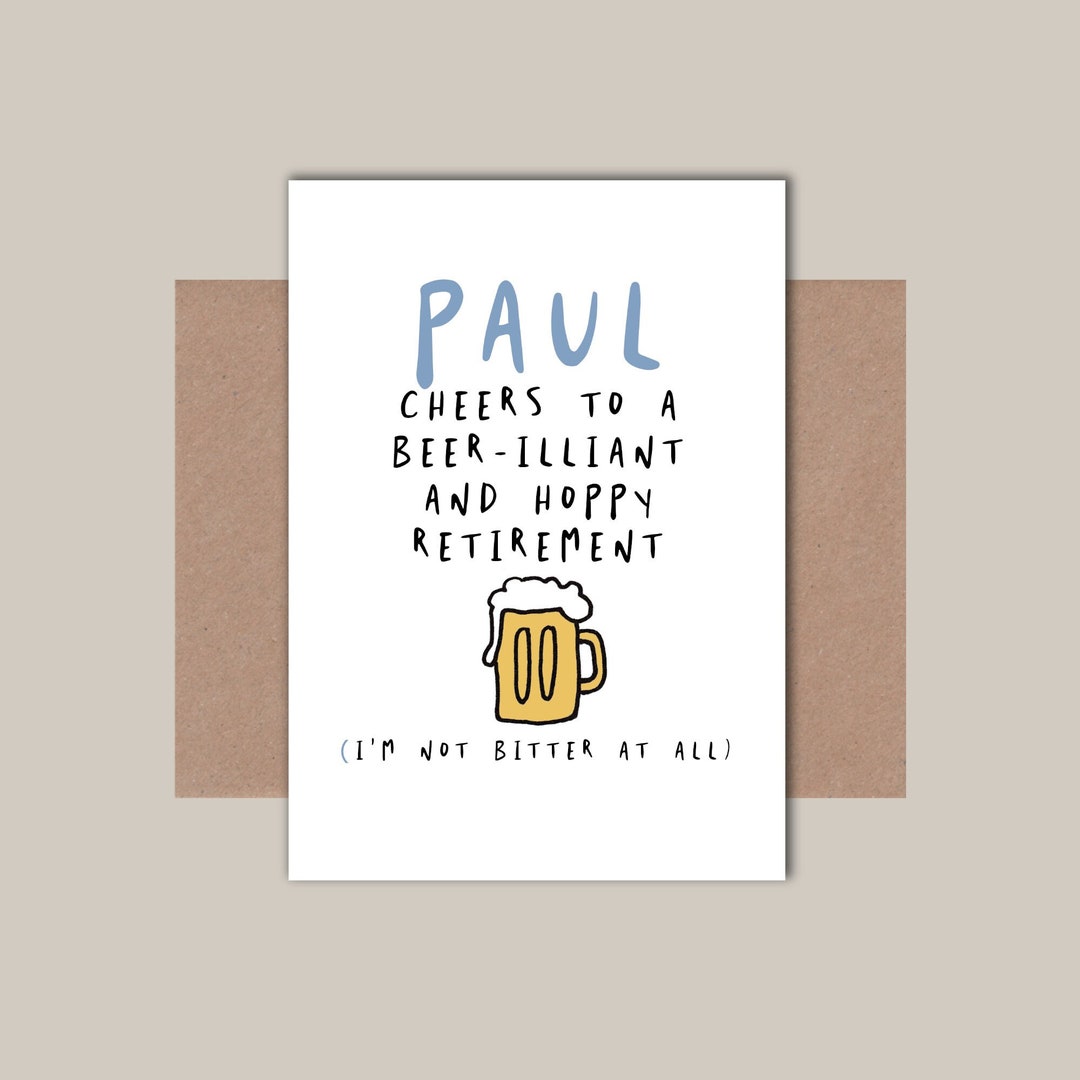 Funny Sarcastic Retirement Card Personalised for Friend or Colleague ...