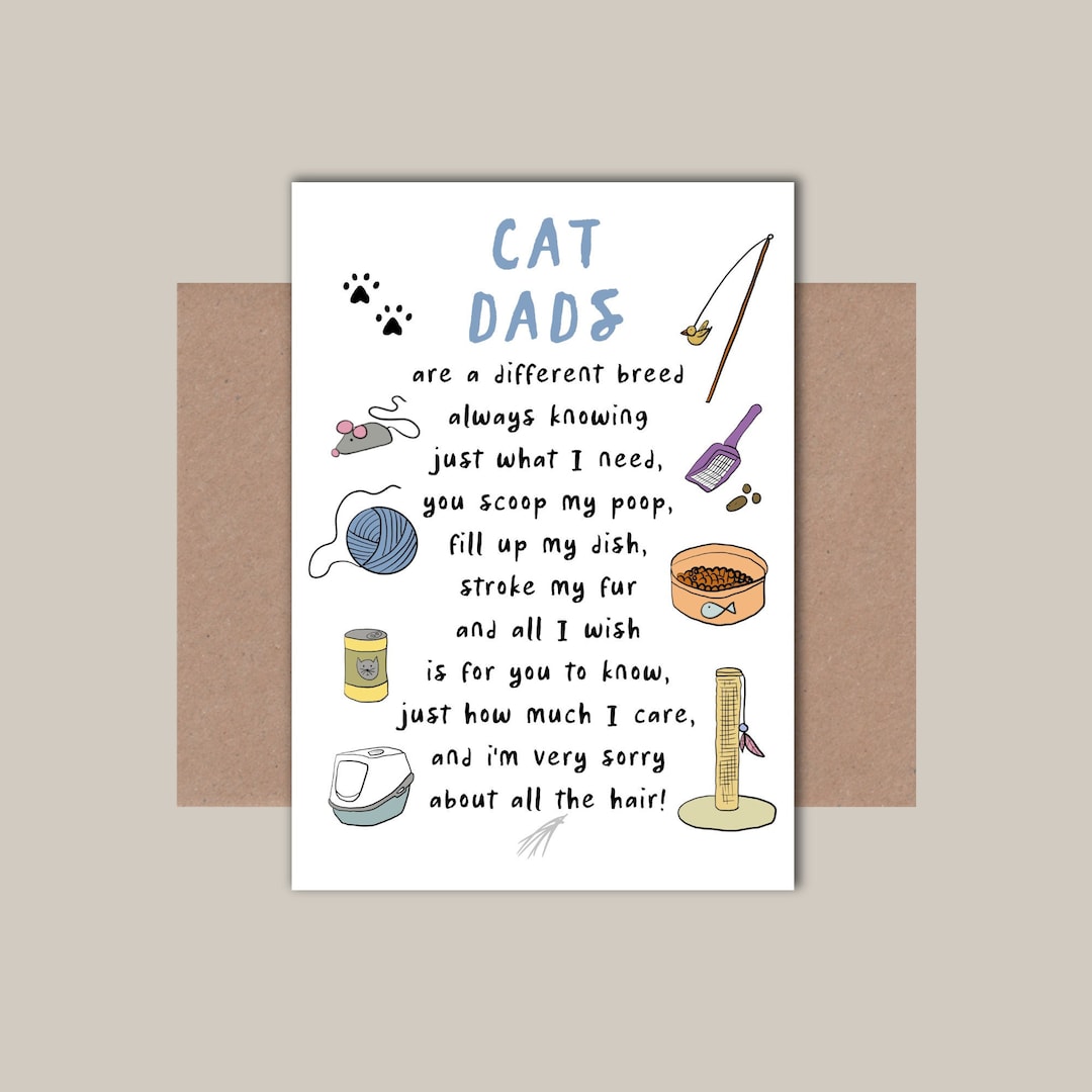 Cat Dad Birthday Card - Cat Dad, Cat Daddy, Cat Owner Card - Etsy