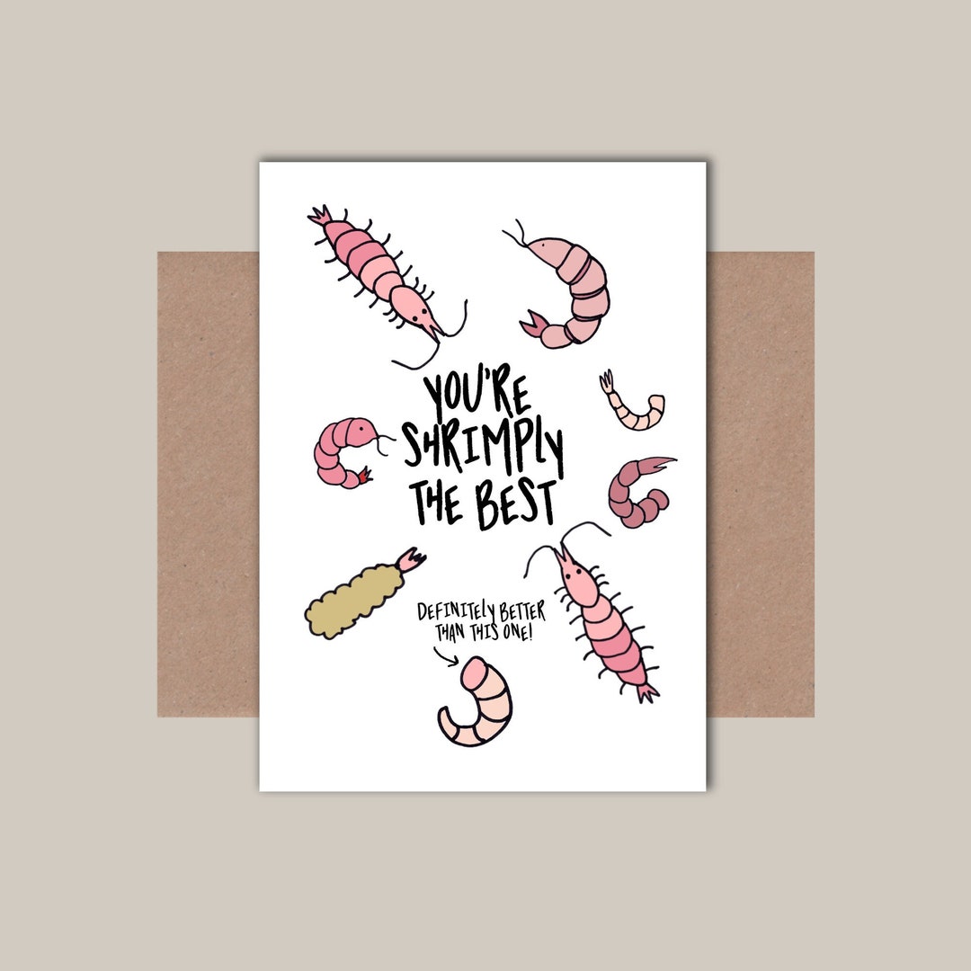 Funny Thank You Card You're Shrimply the Best Personalised Card - Etsy