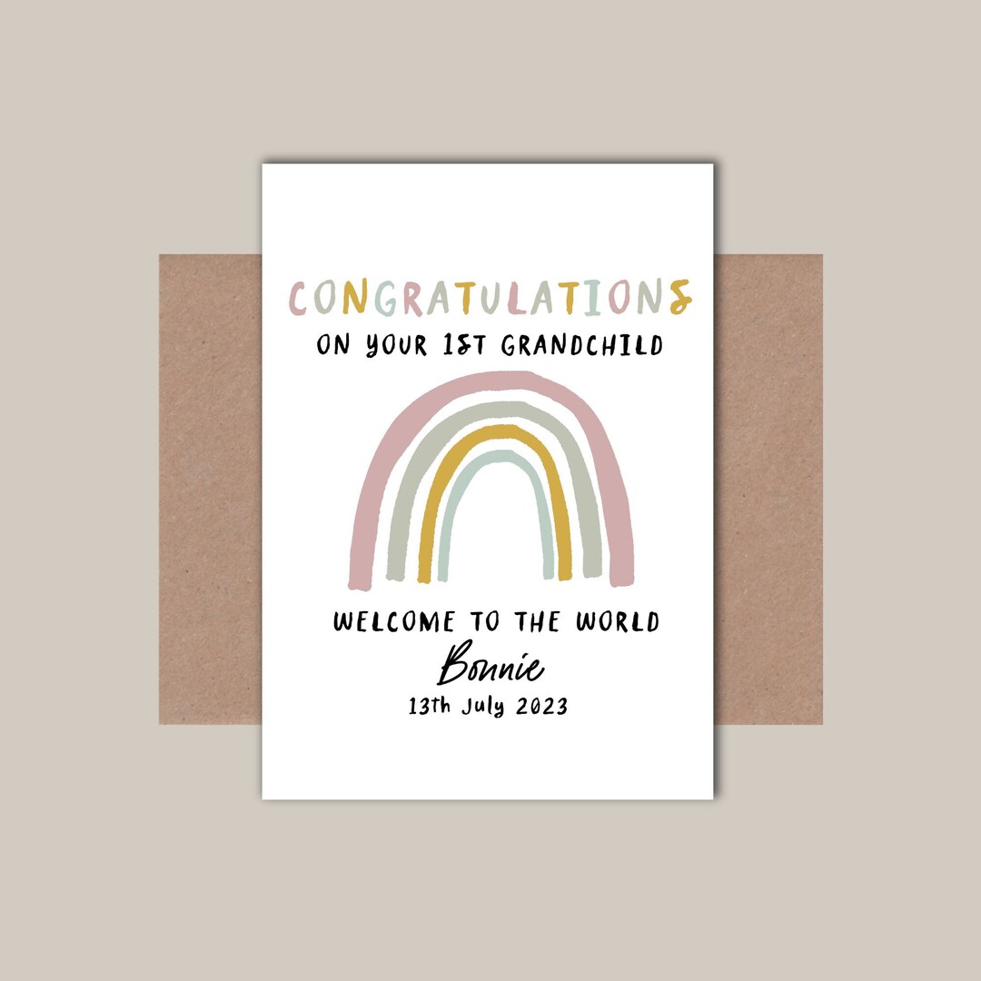 Personalised New Grandparents - First Grandchild Card - Etsy UK