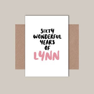 60th Birthday Card - Friend 60th Birthday Card - Choice of Colour and ...
