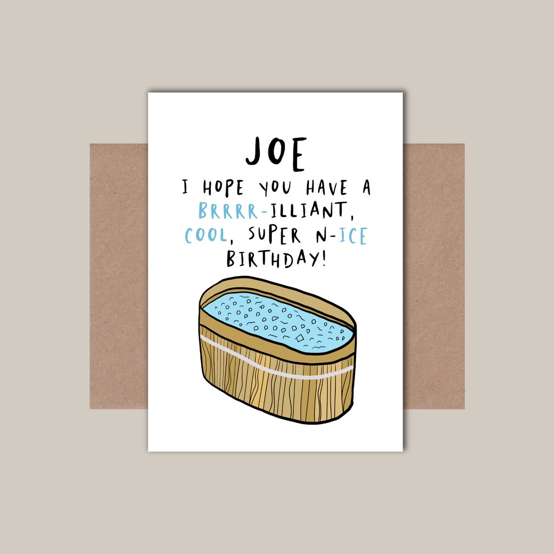 Ice Bath Birthday Card - Personalised Ice Bath Card - Etsy