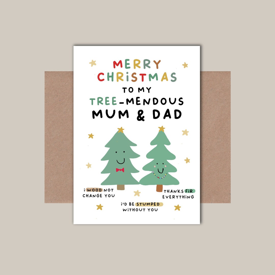 Parents Christmas Card - Mum and Dad Christmas Card - Funny Christmas ...