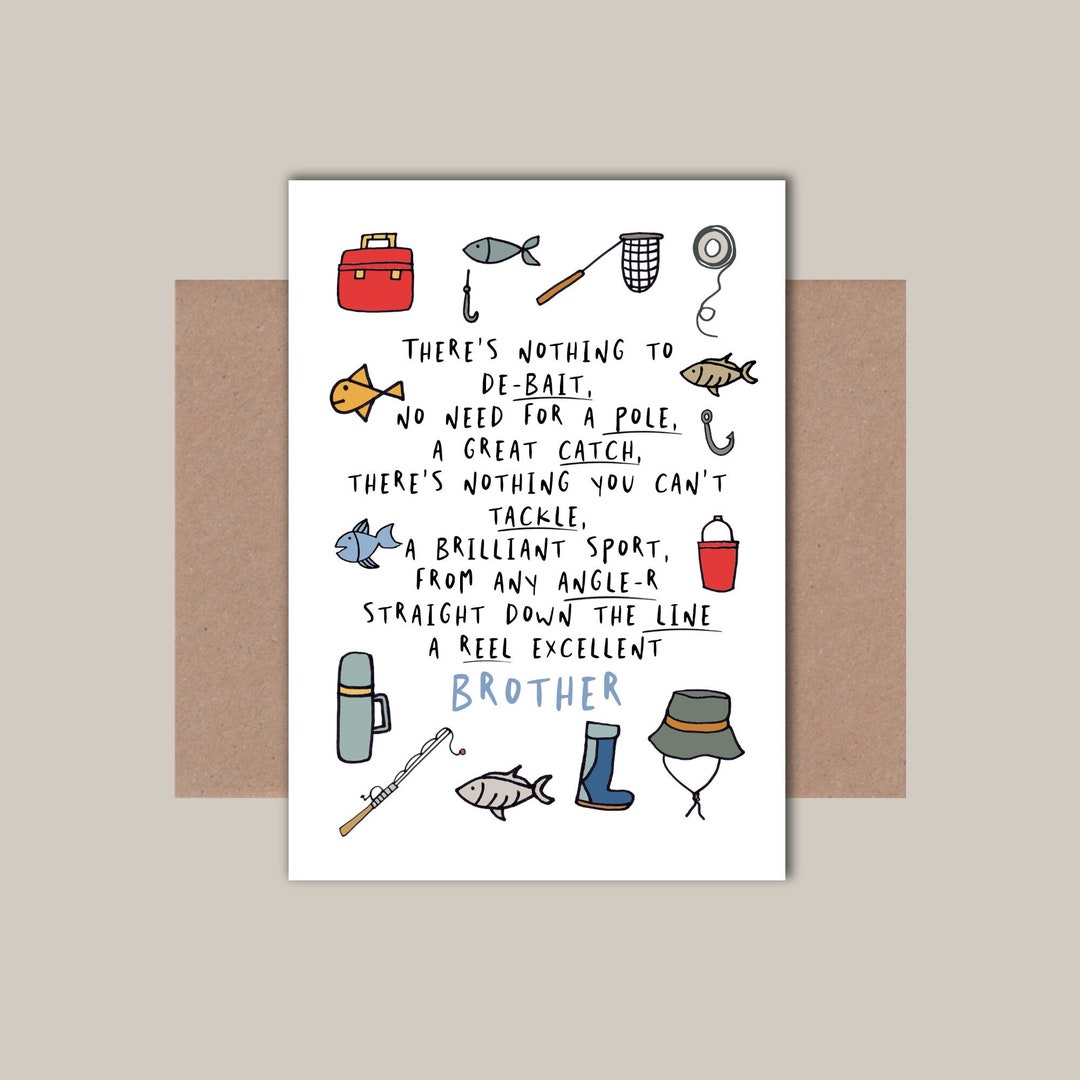 Best Brother Fishing Birthday Card - Brother Fishing, Fishing Hobby ...