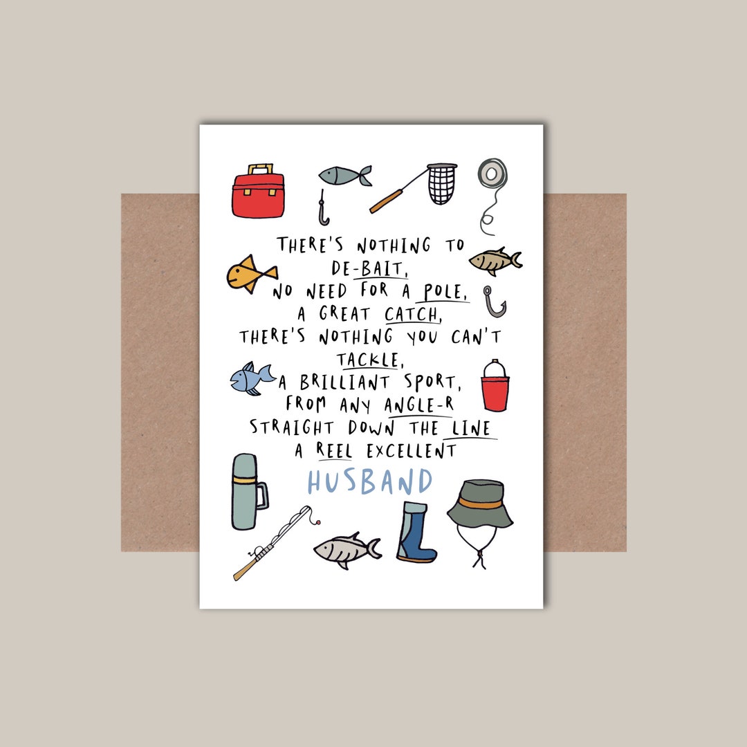 Husband Fishing Birthday Card Husband Fishing Fishing Hobby - Etsy