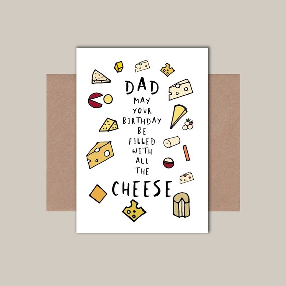 Dad Cheese Birthday Card Cheese Lover Cheesy Card Dad | Etsy