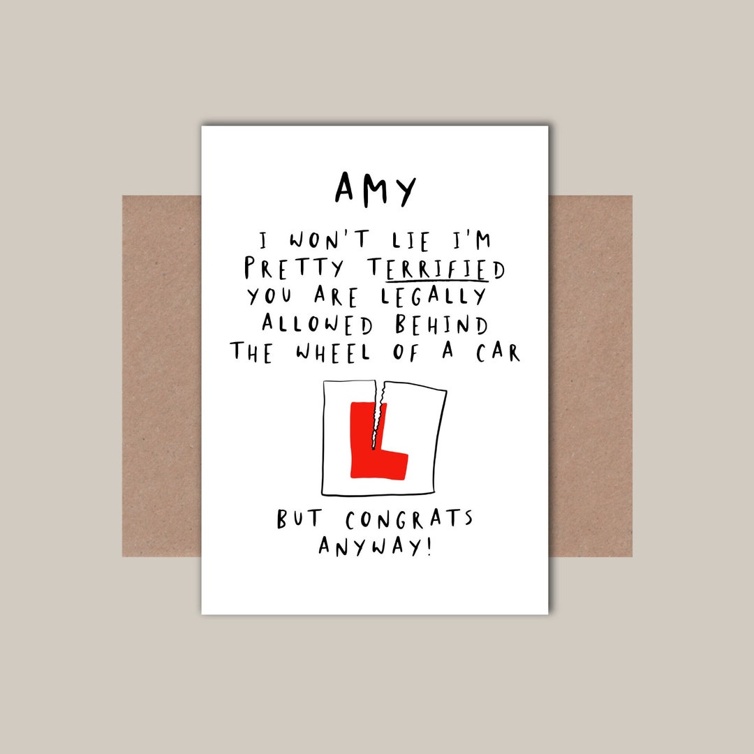 Funny Driving Test Card - Terrified You Can Drive - Etsy UK