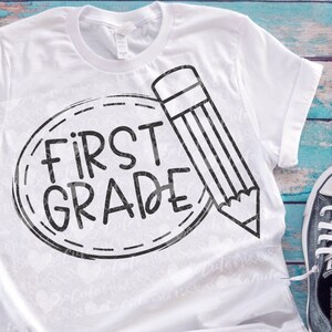 1st Grade SVG, Back to School, School Cut File, School Shirt, Svg File ...