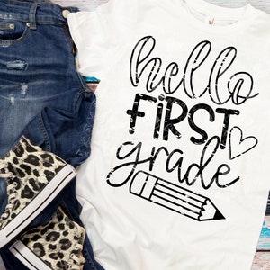Back to School, Hello 1st Grade SVG, School Cut File, School Shirt, Svg ...