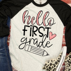 Back to School, Hello 1st Grade SVG, School Cut File, School Shirt, Svg ...