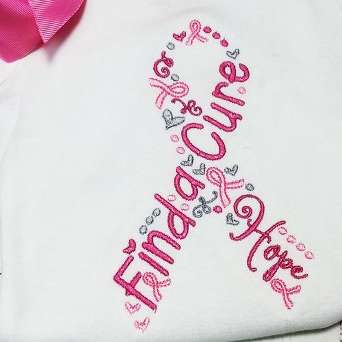 Breast Cancer Ribbon Embroidery Design Instant Download - Etsy