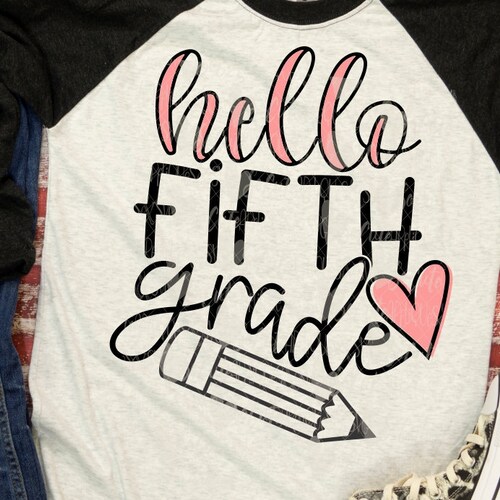 Back to School Hello 5th Grade SVG School Cut File School - Etsy
