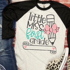 Back to School, Little Miss 1st Grade SVG, School Cut File, School ...