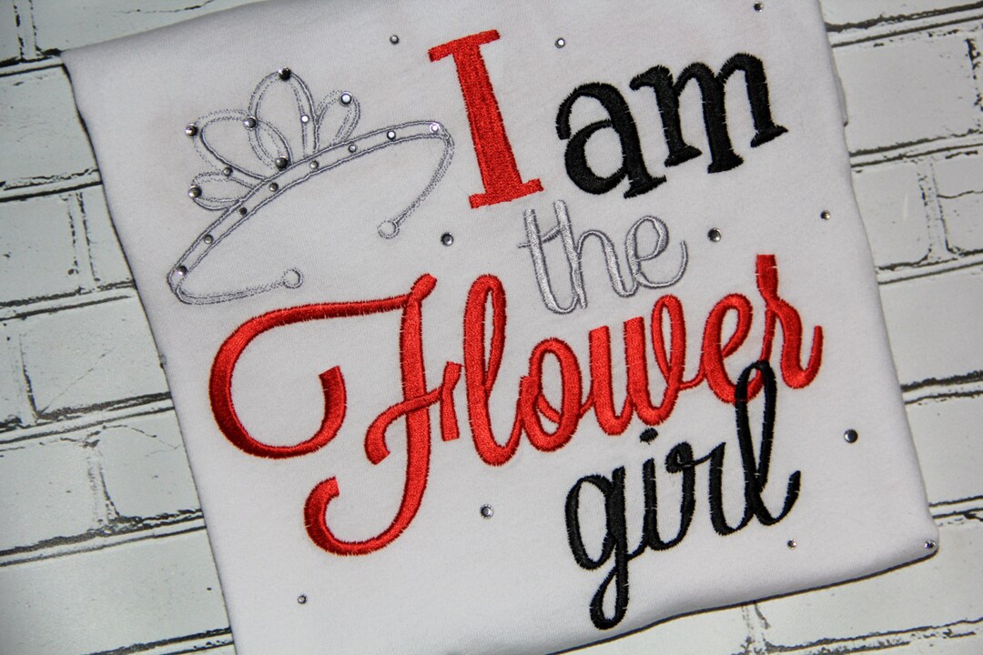 I Am the Flower Girl Embroidery Design 5x7 Embroidery Saying - Etsy