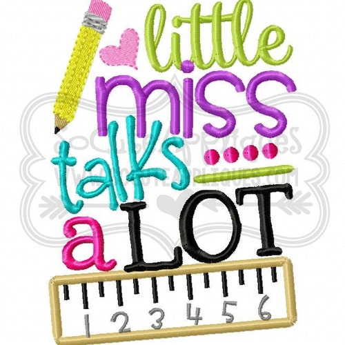 Little Miss Preschool Cutie Embroidery Design 5x7 6x10 - Etsy