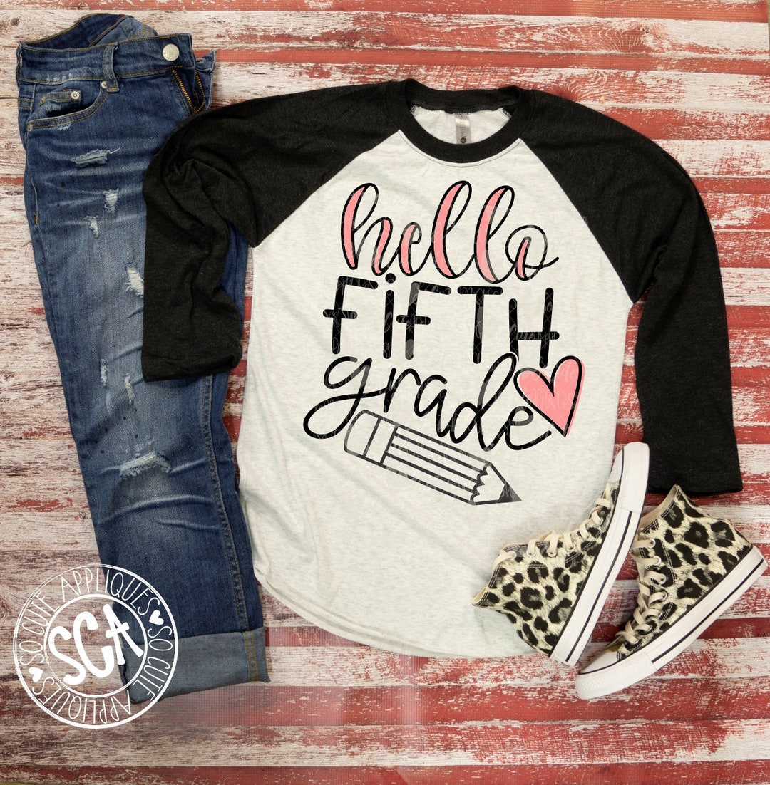 Back to School Hello 5th Grade SVG School Cut File School - Etsy