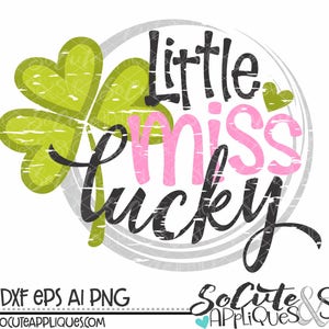 Little Miss Lucky Svg St Patricks Svg Socuteappliques - Etsy