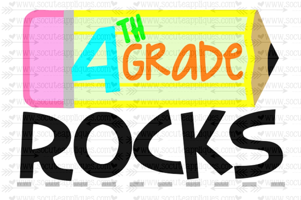 SVG DXF EPS Cut File 4th Grade Rocks Pencil Svg School Svg | Etsy