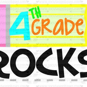 SVG DXF EPS Cut File 4th Grade Rocks Pencil Svg School Svg | Etsy