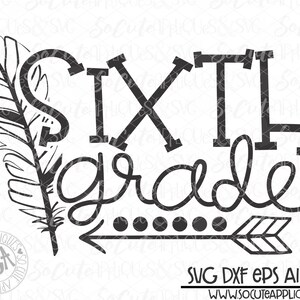 6th Grade SVG Back to School School Cut File School Shirt - Etsy
