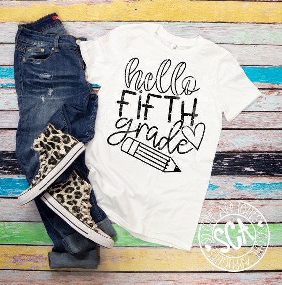 Back to School Hello 5th Grade SVG School Cut File School | Etsy