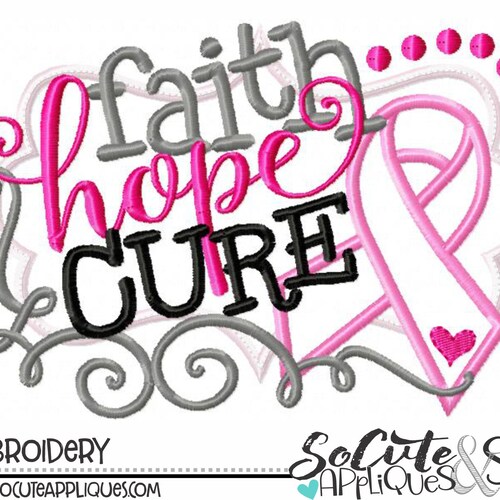 Awareness Embroidery Design Cancer Ribbon Embroidery Pink - Etsy