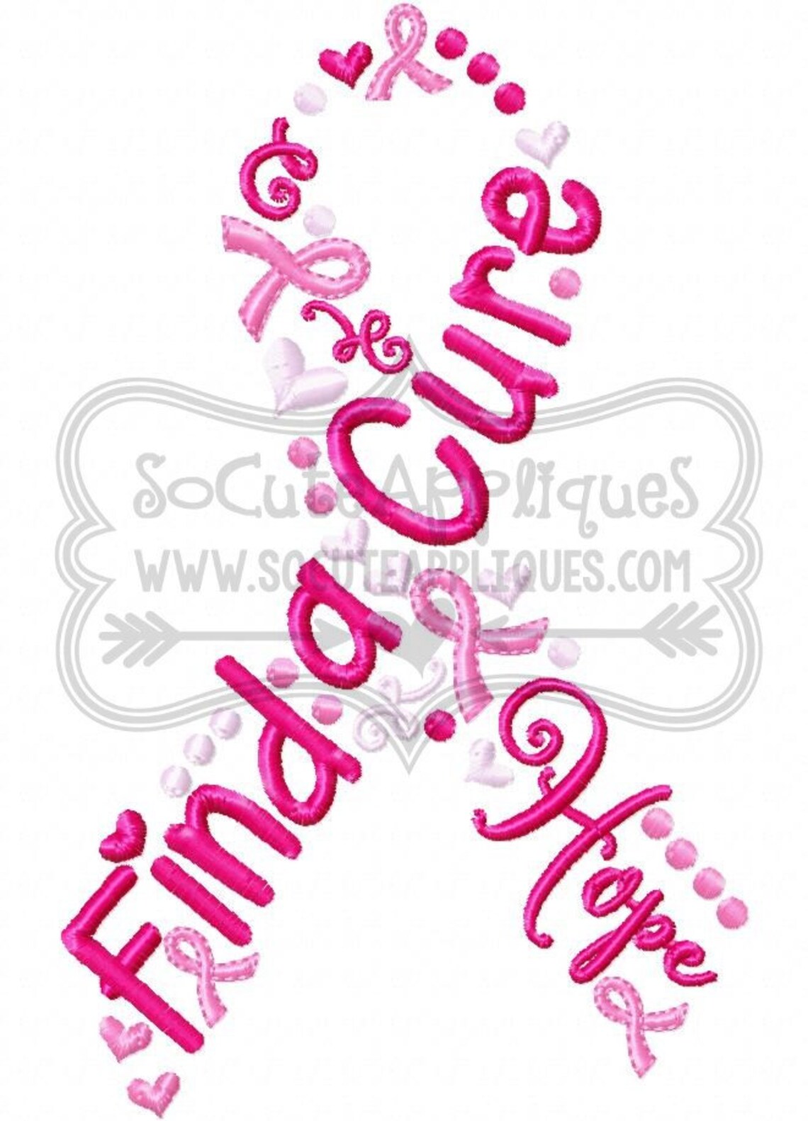 Awareness Embroidery Design Cancer Ribbon Embroidery Pink - Etsy