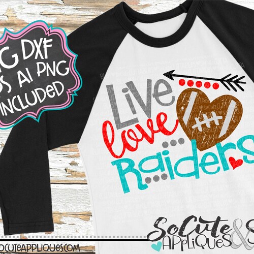Love Raiders Distressed Football SVG | Etsy