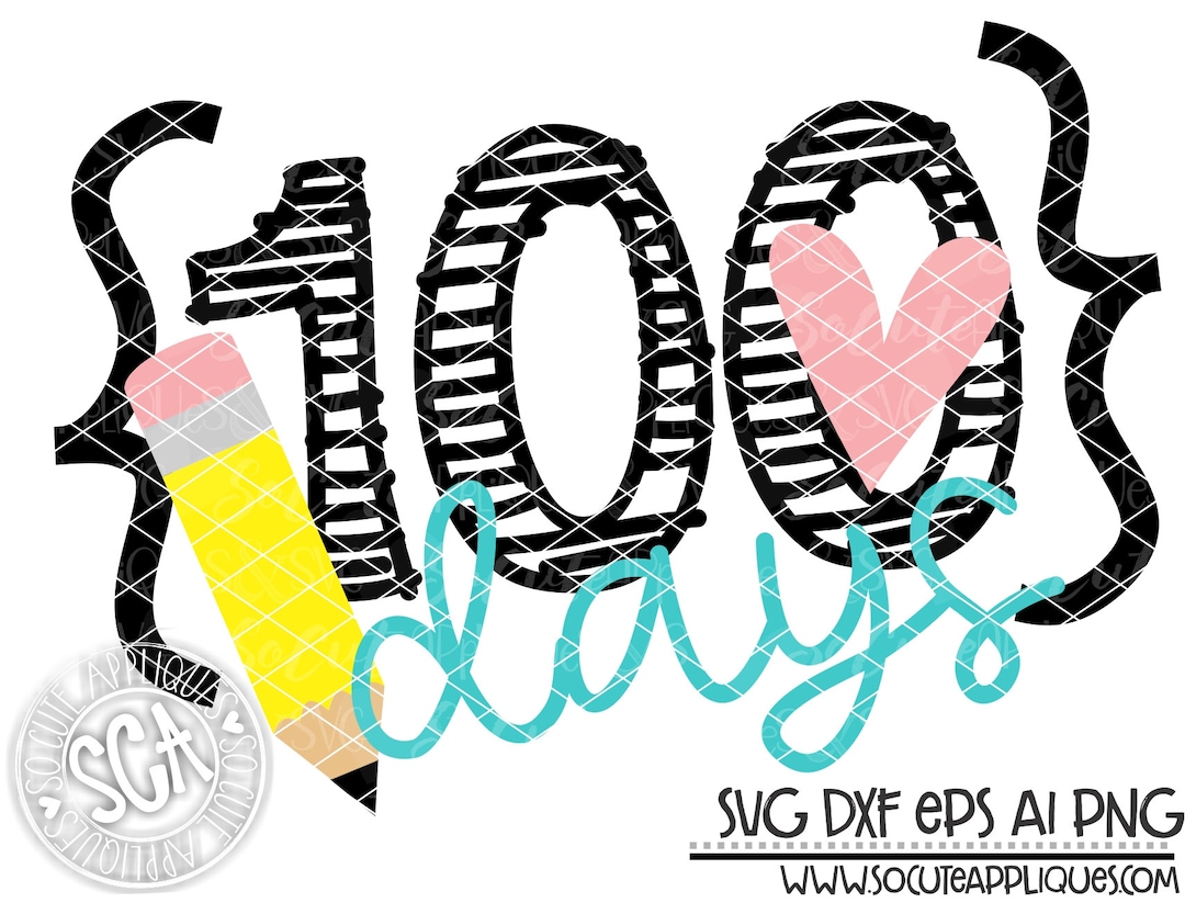 School Svg Happy 100 Days School Cut File 100 Days of - Etsy