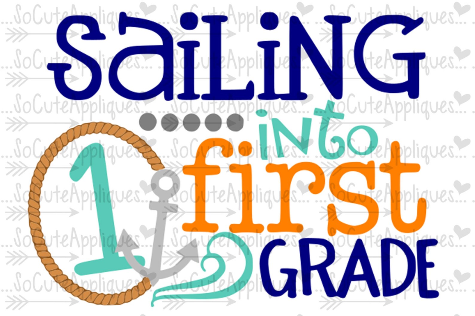 SVG DXF EPS Cut File Sailing Into 1st Grade Back to School | Etsy