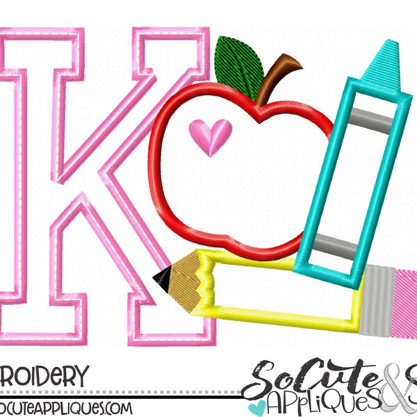 Back to School Embroidery Design - Etsy