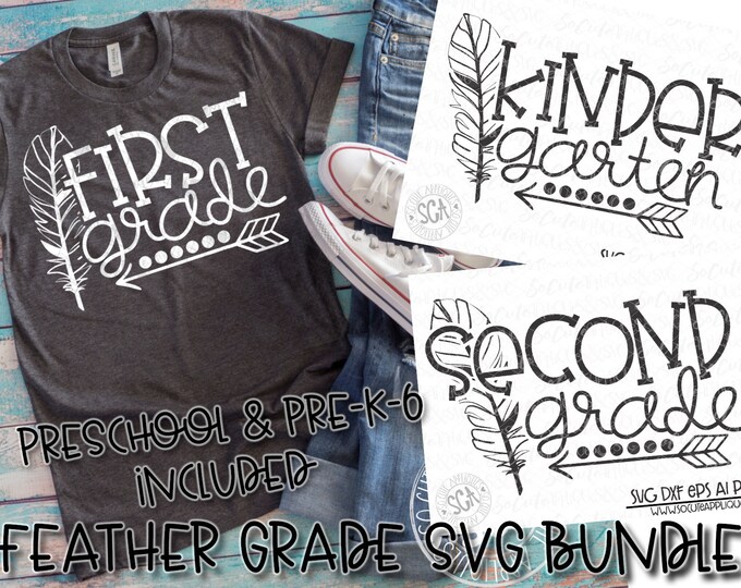 Back to School, SVG Bundle Preschool Pre-k to 6th Grade, 1st Grade ...
