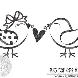 Valentines Day Love Bird With Heart Svg Girls Valentine | Etsy