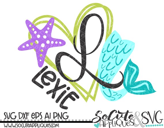 Mermaid Monogram Frame Svg Design Mermaid Svg Design | Etsy