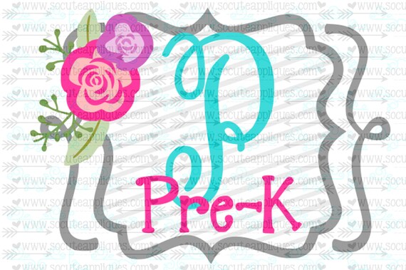 Pre-k Floral Frame Svg 1st Day of School Back to School Cut - Etsy