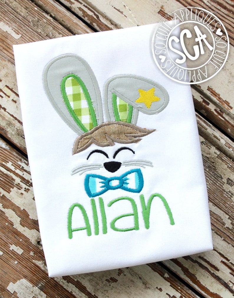 Easter Embroidery design boys Easter bunny applique | Etsy